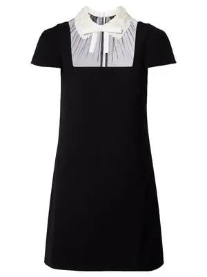 SELF-PORTRAIT Bow-detail Crepe Mini Dress - Black