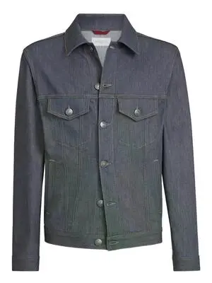 Brunello Cucinelli Denim Jacket With Chest Pockets - Grey