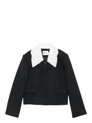 SELF-PORTRAIT Embroidered-collar Jacket - Grey