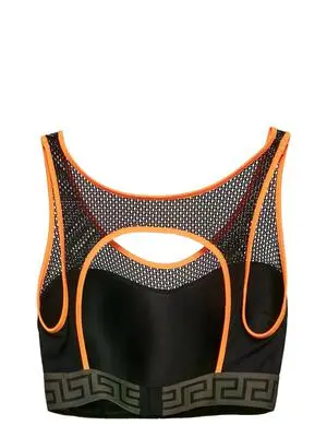Versace Mesh-insert Cropped Top - Black