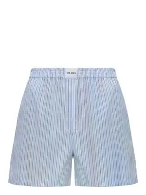 Attico Striped Boxer-inspired Shorts - Blue