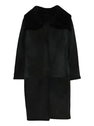 ROMEO GIGLI Shearling Collar Coat - Black