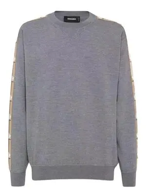 Dsquared2 Logo Tape Crew Neck Sweater - Grey