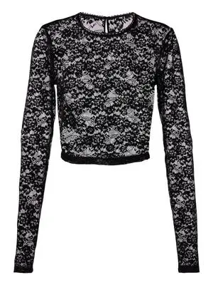 BANANHOT Rona Cropped Lace Top - Black