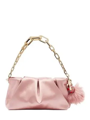 CHRISTIAN LOUBOUTIN Small Eva Clutch In Crepe Satin - Pink