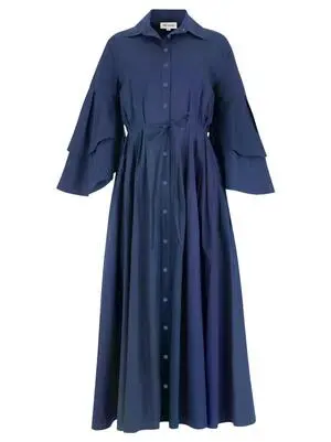 Rosie Assoulin Fiesta Ruffled Midi Dress - Blue