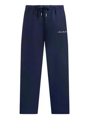 Manière De Voir Logo-embroidered Wide-leg Track Pants - Blue