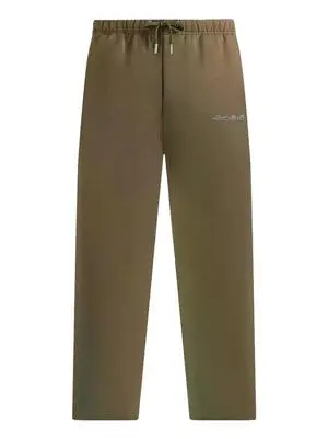 Manière De Voir Logo-embroidered Wide-leg Track Pants - Green