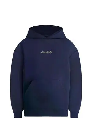 Manière De Voir Embroidered Logo Hoodie - Blue