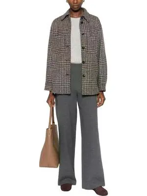 Marc O'polo Checked Overshirt With Button Closure And Chest Pockets - Brown