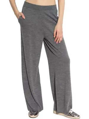 ANINE BING Ribbed Waistband Pocket Trousers - Grey