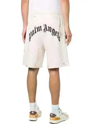 Palm Angels Palm Tree Print Track Shorts - Neutrals
