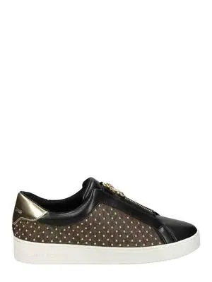 Michael Kors Keaton Zip Up Studded Sneakers - Brown