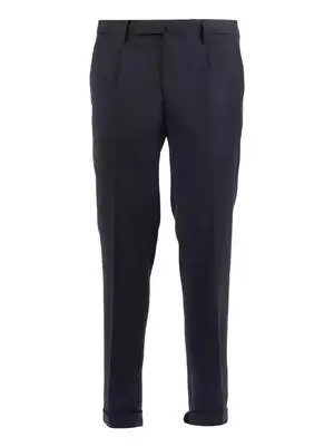 BRIGLIA 1949 Pleated Trousers With Cuffed Hem - Blue