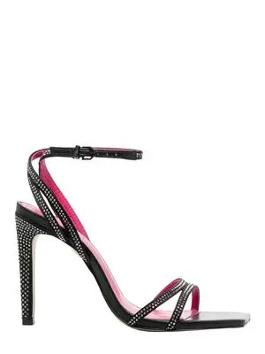 Schutz 105mm Leather Crystal-embellished Sandals - Black
