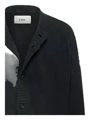 O.FILES Buttoned Cardigan - Black