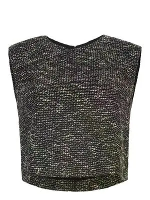 Adam Lippes Sleeveless Tweed Effect Top - Black