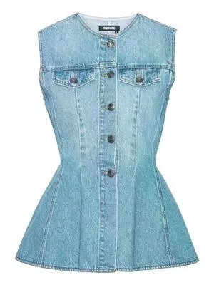 ROTATE BY BIRGER CHRISTENSEN Sleeveless Denim Top - Blue