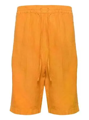 120% Lino Linen Bermuda Shorts - Orange