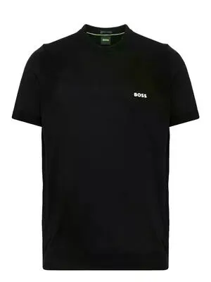 BOSS Logo-print Cotton-blend T-shirt - Black