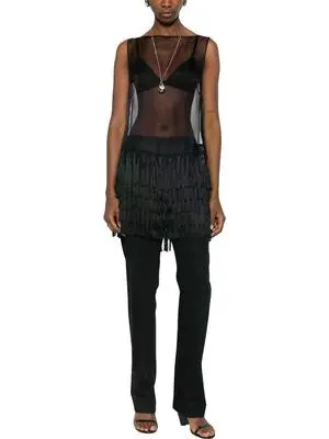ST. AGNI Tassel-detail Mini Dress - Black