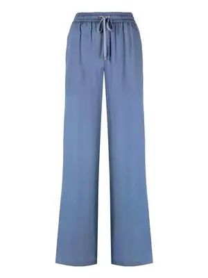 Lorena Antoniazzi Satin Wide-leg Track Pants - Blue