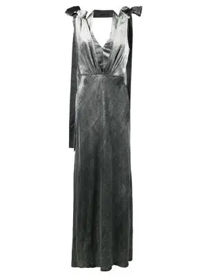 Alberta Ferretti Velvet Gown - Silver