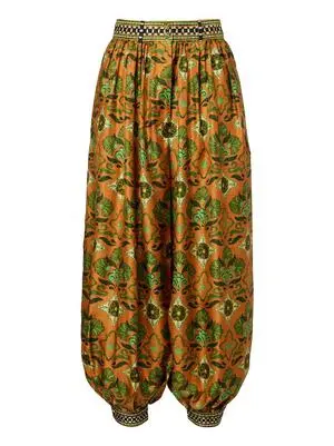ALEMAIS Cece Floral Silk Tapered Pants - Multicoloured