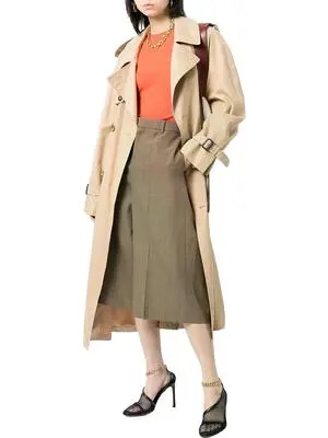 Celine 2019 Pre-owned Check-print Wool Culottes - Brown