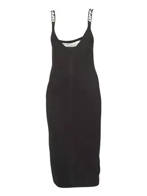 Off-White Logo-strap Fitted Dress - Black