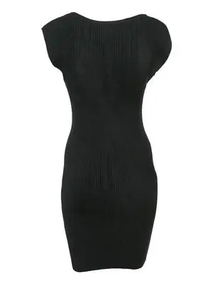 Lpa Square-neck Ribbed Dress - Black