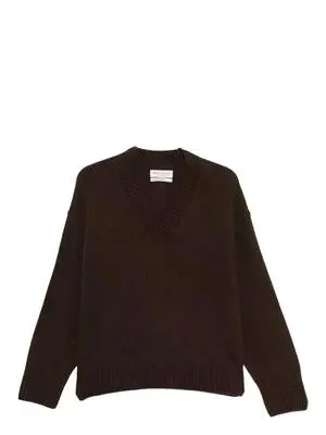Marc O'polo V-neck Knitted Sweater - Brown