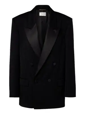 Saint Laurent Double-breasted Wool Blazer - Black