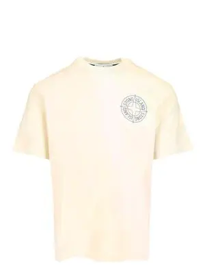 Stone Island 2100001 Organic Cotton Jersey Regular-fit T-shirt With ‘outline Compass’ Print - Neutrals