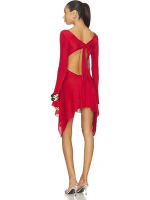GUIZIO X Revolve Metallic Stretch Jersey Dress - Red
