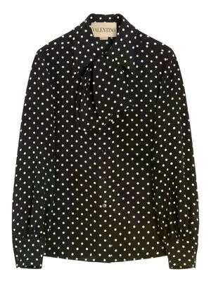 Valentino Garavani Polka Dot Silk Shirt - Black