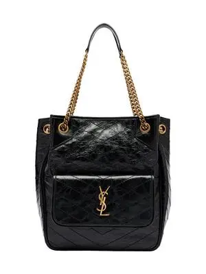 Saint Laurent Niki Small Leather Tote Bag - Black