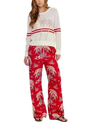 The Upside Palma Palm Tree Print Sweater - Neutrals