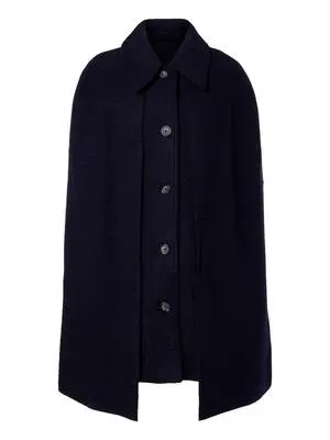 TOTEME Wool Boucle Cape - Blue