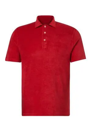 Fedeli Mondial Cotton Terry Polo Shirt - Red