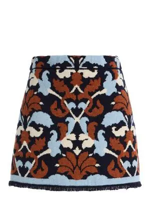 Cara Cara Lilabeth Merino Wool Jacquard Mini Skirt - Blue