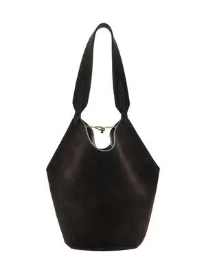 Khaite Khaite Lotus Mini Suede Tote Bag Brown