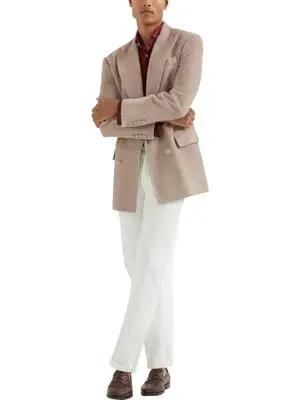 Brunello Cucinelli Suede Metal-buttons Blazer - Brown