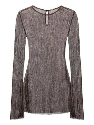 CALA DE LA CRUZ Cala De La Cruz Loretta Lame Top Brown