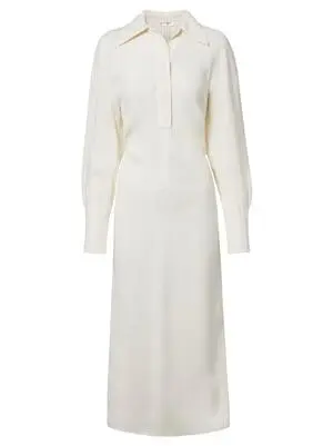 Victoria Beckham Asymmetric Cady Midi Dress - White