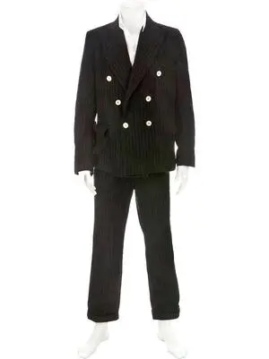 EMILIANO RINALDI Jacket With Pin Stripes - Black