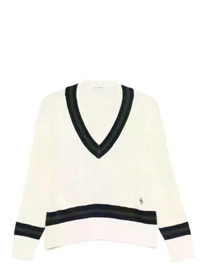 Sporty & Rich V-neck Striped Knitwear - Neutrals