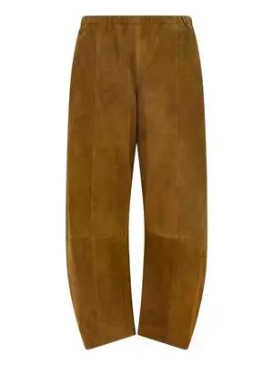Khaite Clover Elasticated-waist Wide-leg Trousers - Brown