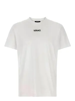 Versace Logo-embroidery Crew-neck T-shirt - White