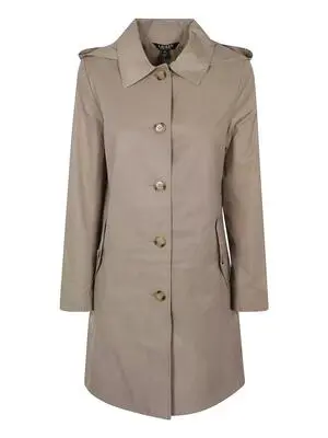 Ralph Lauren Single-breasted Coat With Detachable Hood - Neutrals